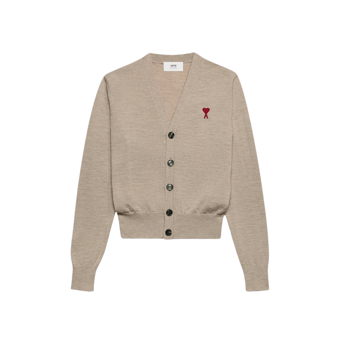(W) 아미 스몰 하트 로고 가디건 샴페인 | AMI | KREAM