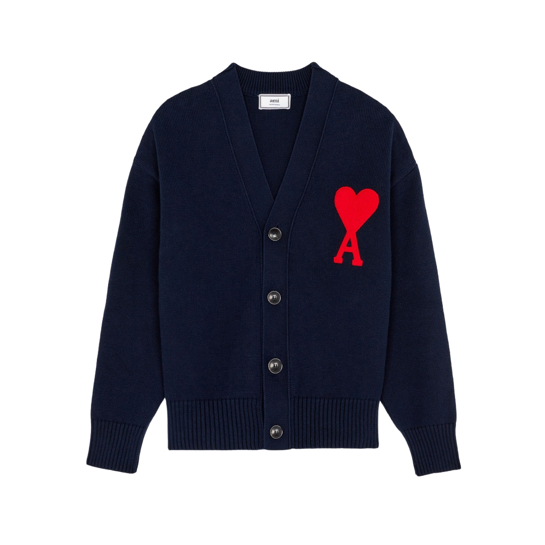 아미 빅 하트 로고 오버사이즈 가디건 네이비 마린 - 21SS | AMI | KREAM