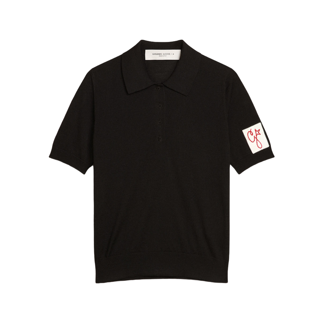 골든구스 카라 숏 슬리브 티셔츠 블랙 | Golden Goose | KREAM