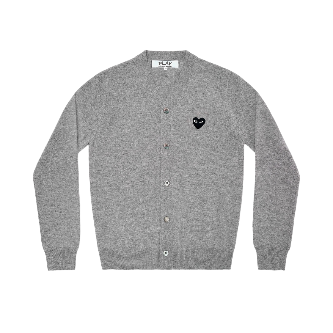 플레이 꼼데가르송 블랙 하트 니트 가디건 그레이 | Play Comme des Garcons | KREAM