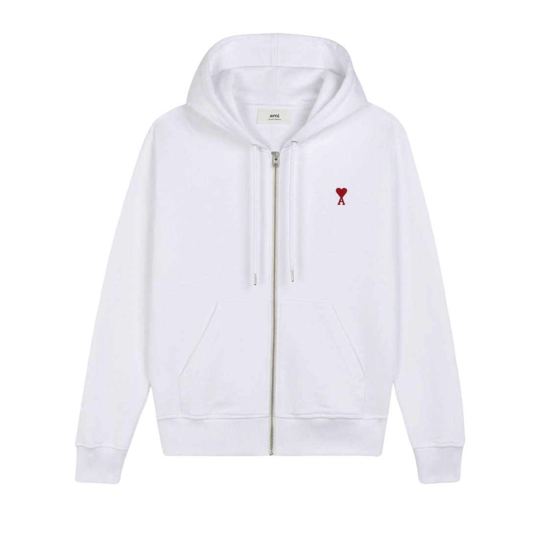 아미 스몰 하트 로고 후드 집업 화이트 - 21FW | AMI | KREAM