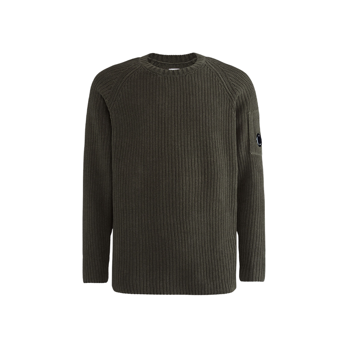 C.P. 컴퍼니 셔닐 코튼 크루넥 니트 올리브 나이트 그린 - 23FW | C.P. Company | KREAM