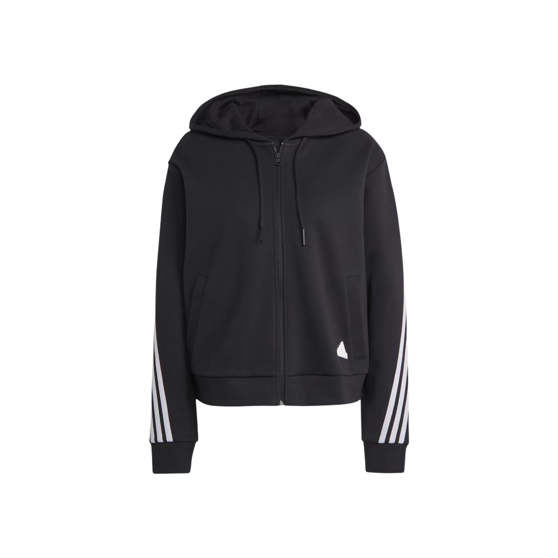 (W) 아디다스 퓨처 아이콘 삼선 풀 집 후드 블랙 - US 사이즈 | Adidas | KREAM