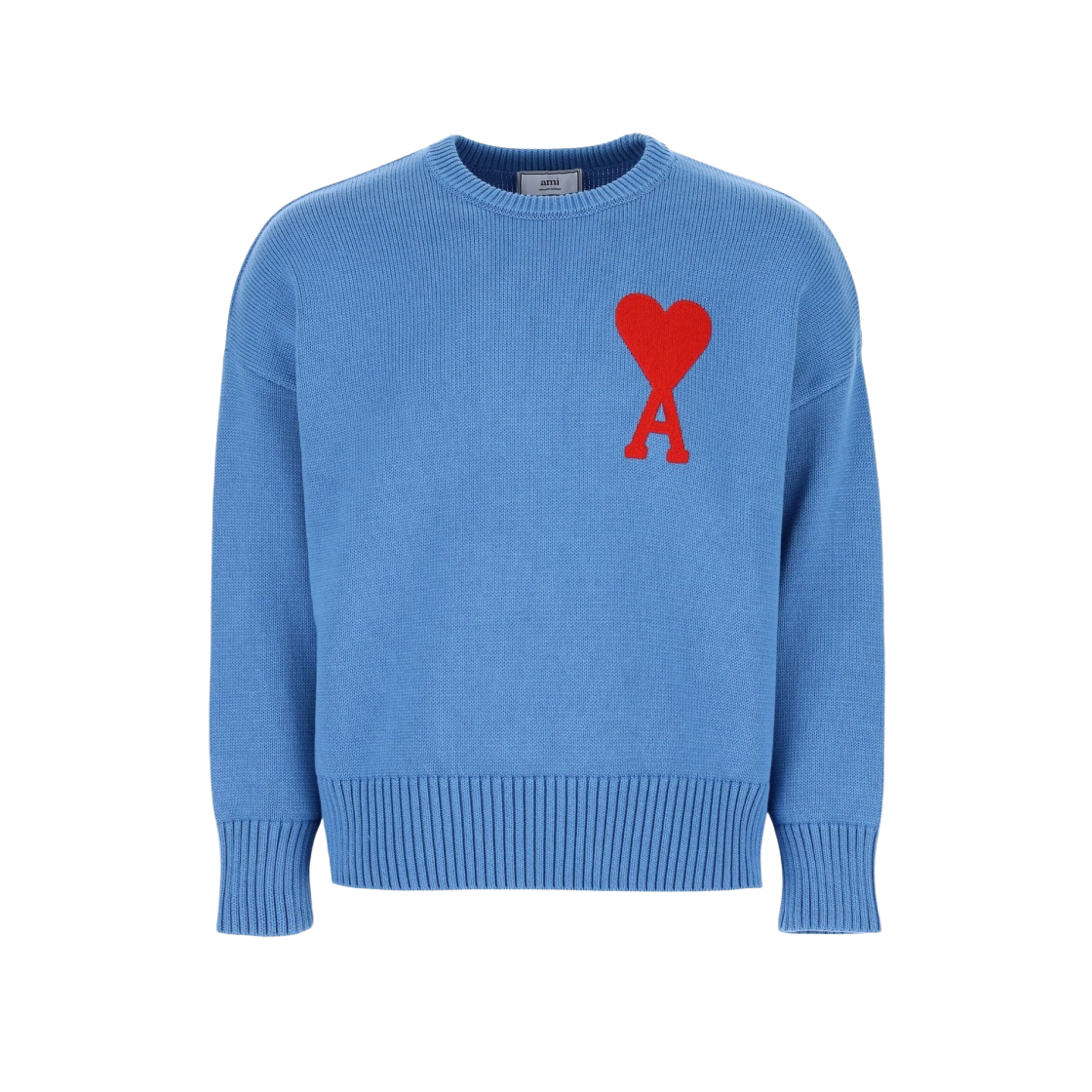 아미 빅 하트 로고 오버사이즈 스웨터 블루 - 20FW | AMI | KREAM
