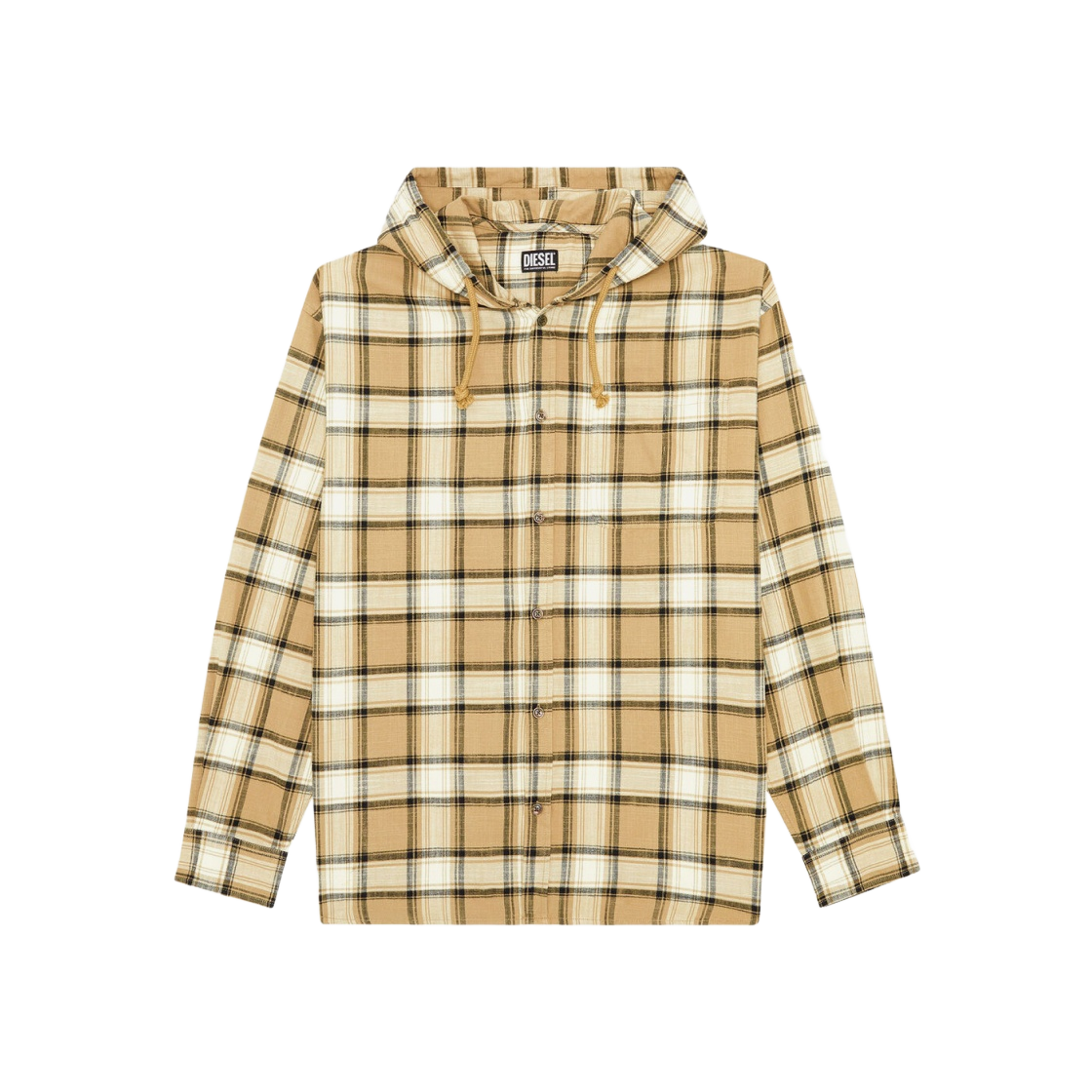 디젤 S-듀니 후드 셔츠 체크 플란넬 블랙 베이지 | Diesel | KREAM
