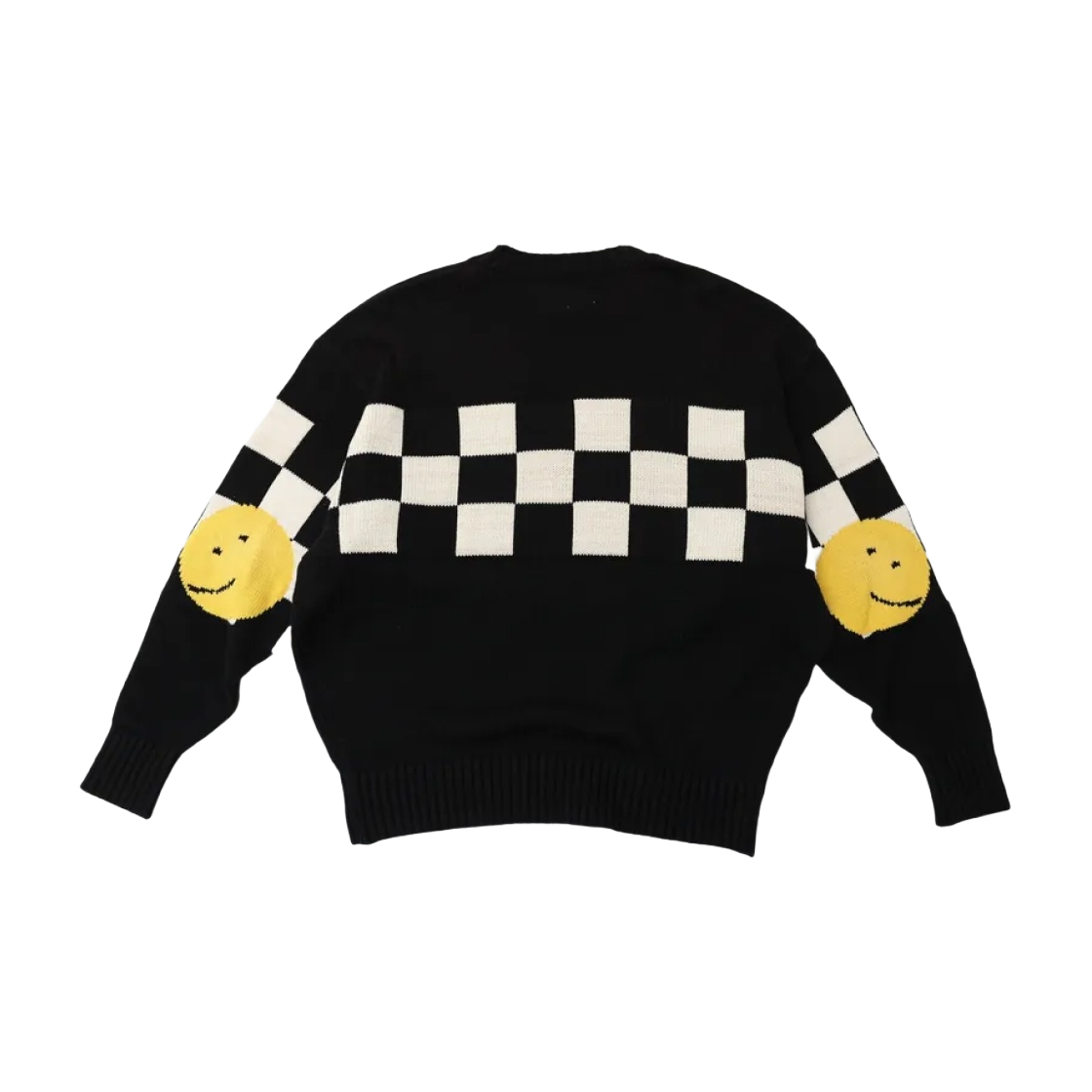 캐피탈 MX-컨트리 체커 플래그 스마일 스웨터 블랙 | Kapital | KREAM