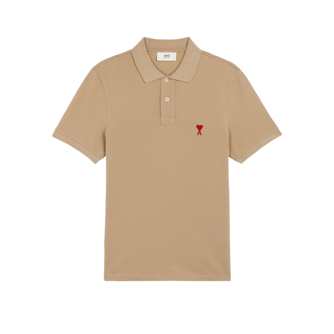 아미 스몰 하트 로고 폴로 셔츠 베이지 - 21FW | AMI | KREAM