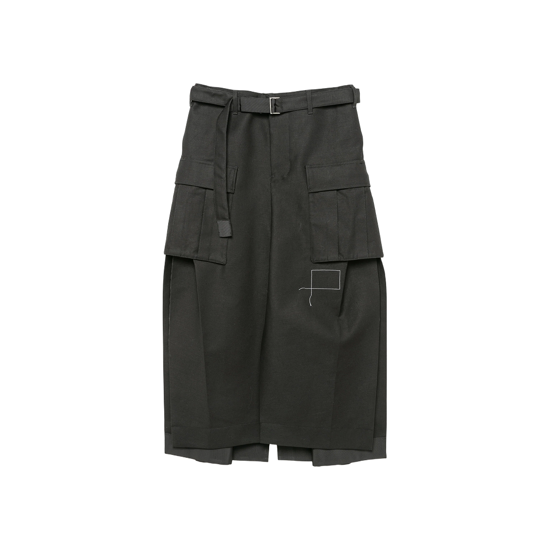 사카이 x 더블탭스 코튼 백 새틴 스커트 블랙 | Sacai | KREAM