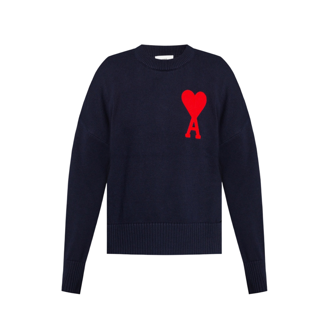 아미 빅 하트 로고 오버사이즈 스웨터 네이비 - 21FW | AMI | KREAM