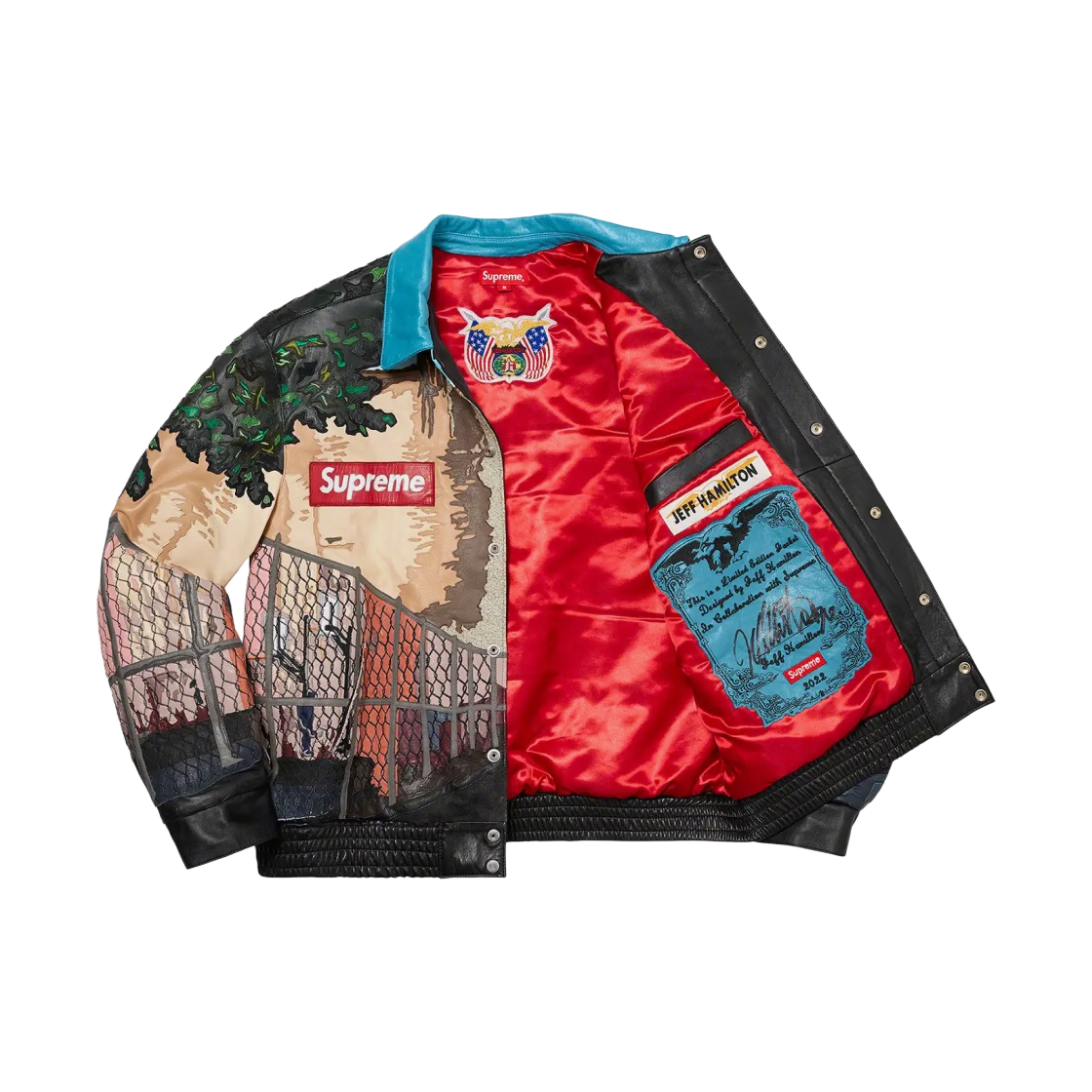 슈프림 제프 해밀턴 릿지 스트릿 레더 자켓 멀티컬러 - 22FW | Supreme | KREAM