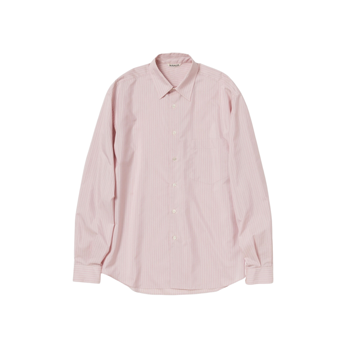 오라리 핀스 폴리에스터 스트라이프 셔츠 핑크 베이지 스트라이프 - 23SS | Auralee | KREAM