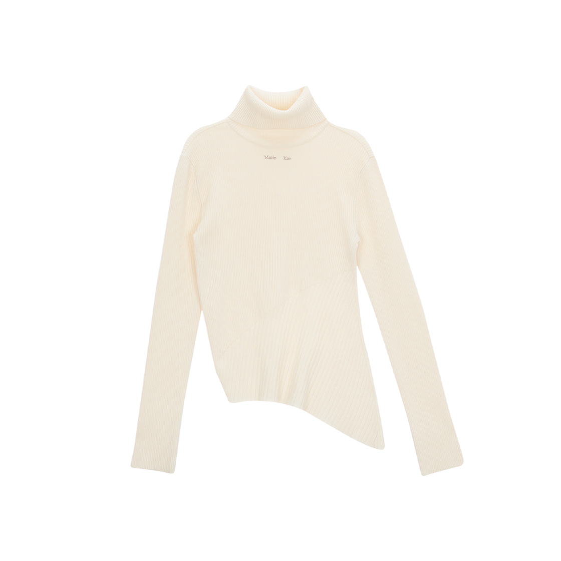 (W) 마뗑킴 터틀넥 언밸런스 니트 풀오버 아이보리 | Matin Kim | KREAM