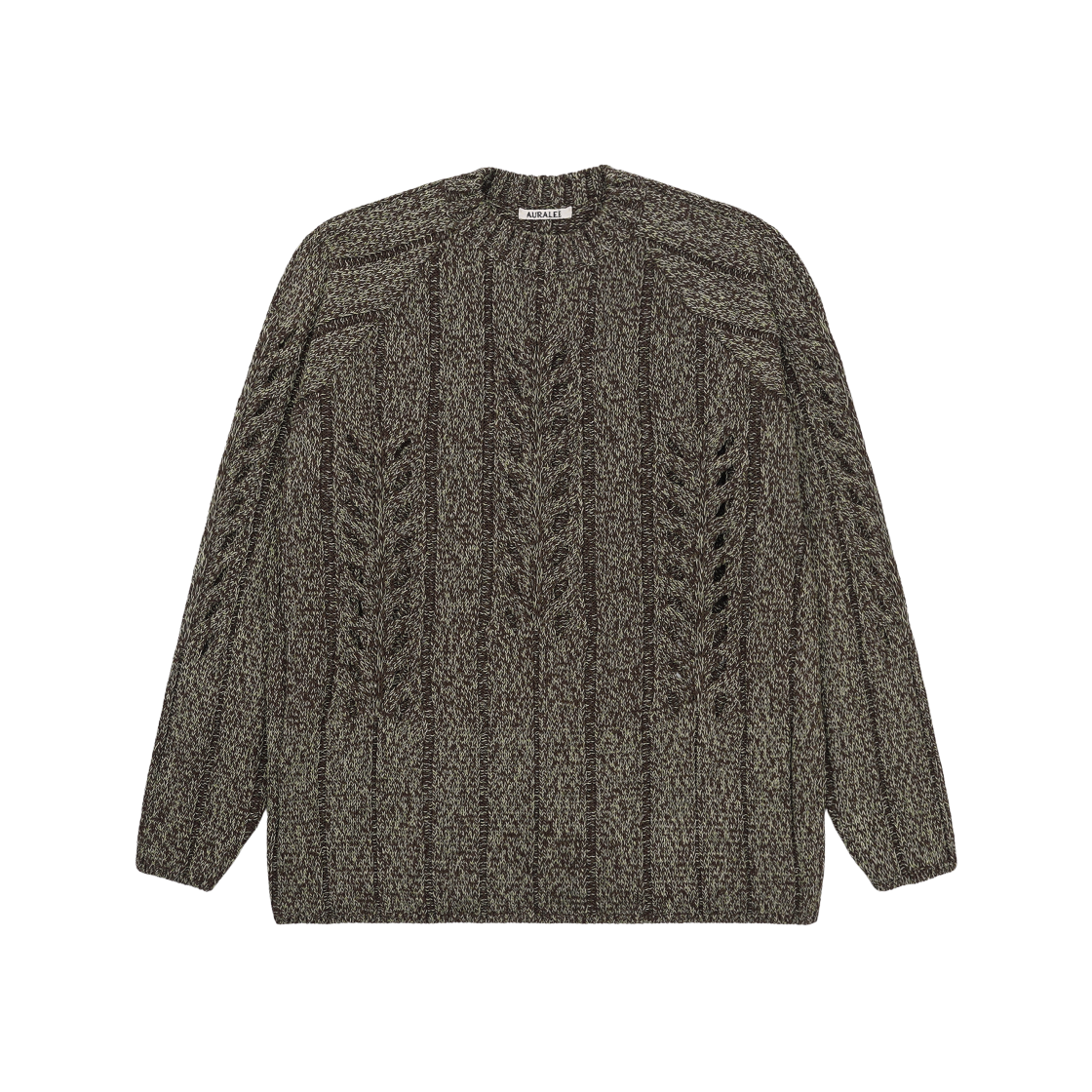 오라리 믹스 부클레 메쉬 니트 풀오버 브라운 옐로우 - 22SS | Auralee | KREAM