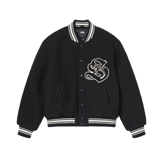 스투시 SS 링크 바시티 자켓 블랙 | Stussy | KREAM 스투시 SS 링크 바시티 자켓 블랙 | Stussy | KREAM