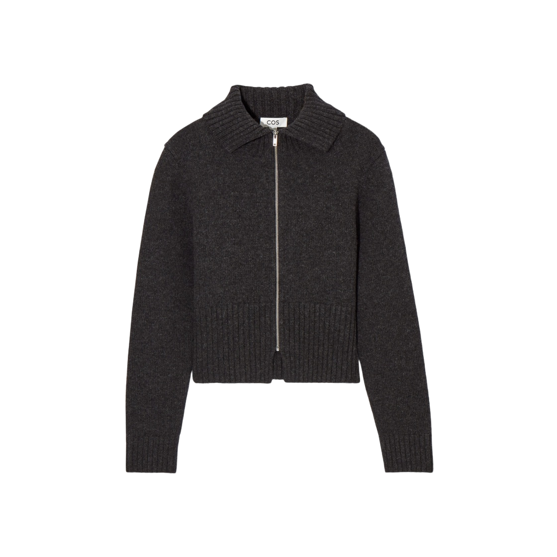 (W) 코스 크롭 울 집업 가디건 그레이 | COS | KREAM