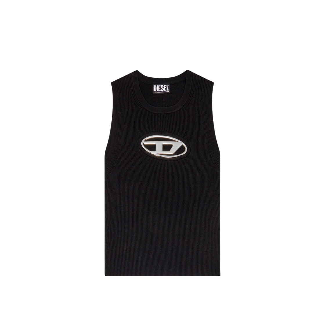 (W) 디젤 M-오네르바-탑 로고 플라크 컷아웃 니트 탑 실버 블랙 | Diesel | KREAM