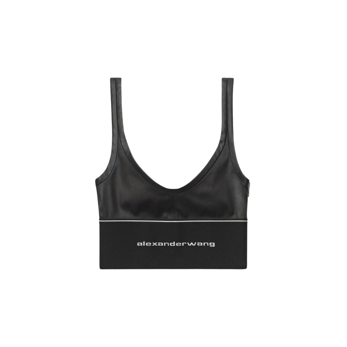(W) 알렉산더 왕 레더 로고 엘라스틱 브라 블랙 | Alexander Wang | KREAM