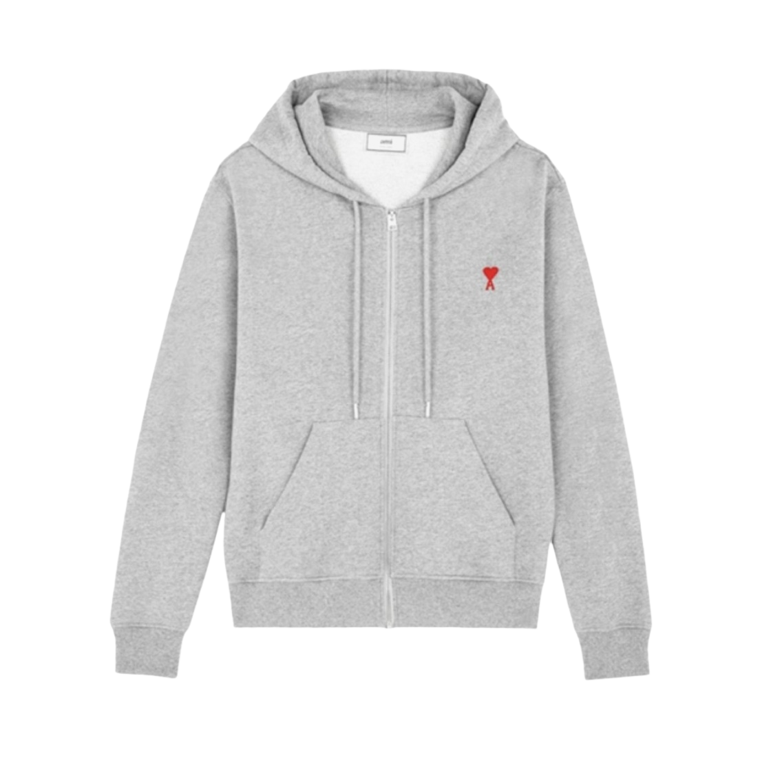 아미 스몰 하트 로고 후드 집업 헤더 그레이 - 21FW | AMI | KREAM