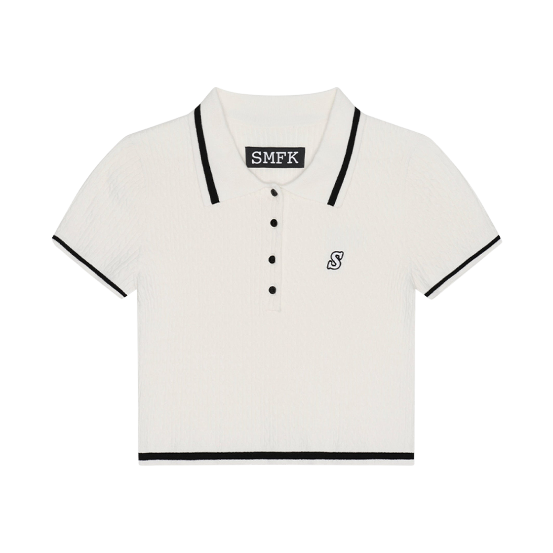 (W) 에스엠에프케이 캠퍼스 화이트 폴로 레터 S 화이트 | SMFK | KREAM