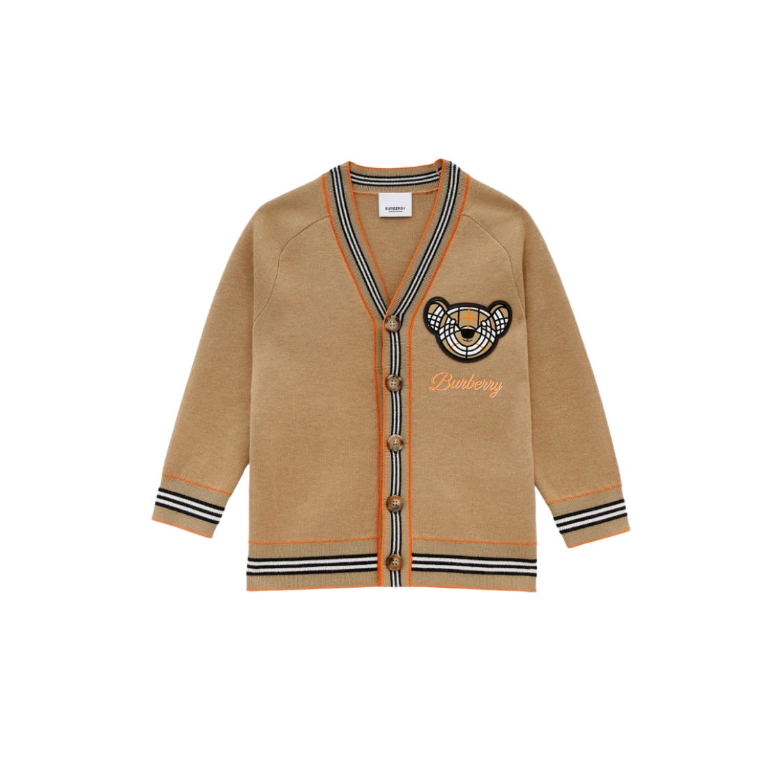 (Kids) 버버리 토마스 베어 모티프 코튼 캐시미어 블렌드 가디건 아카이브 베이지 | Burberry | KREAM