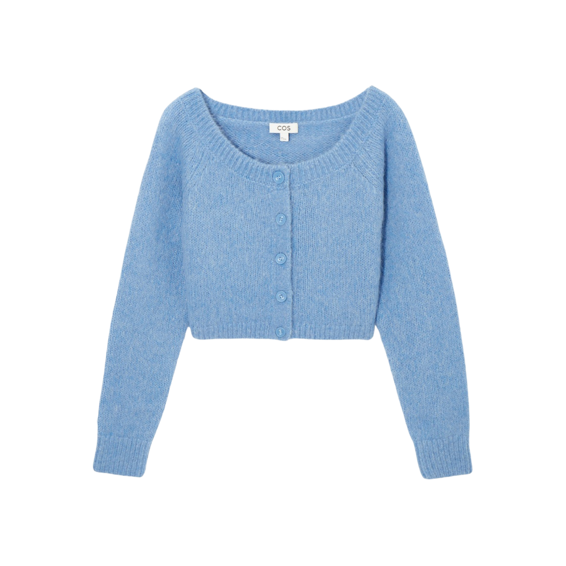 (W) 코스 오프숄더 크롭 가디건 블루 | COS | KREAM