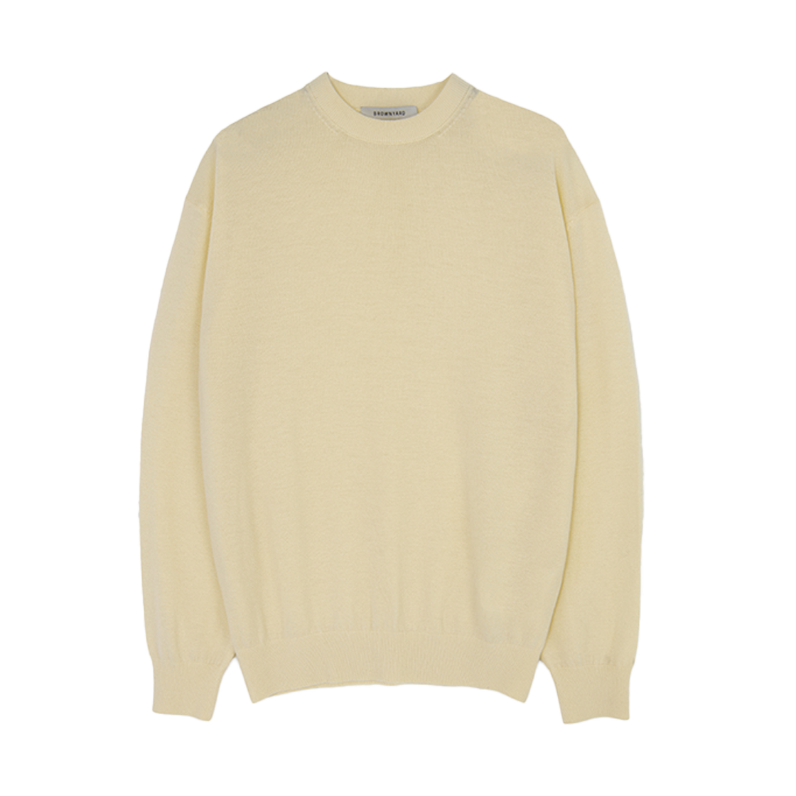 브라운야드 크루넥 니트 라이트 옐로우 | BROWNYARD | KREAM