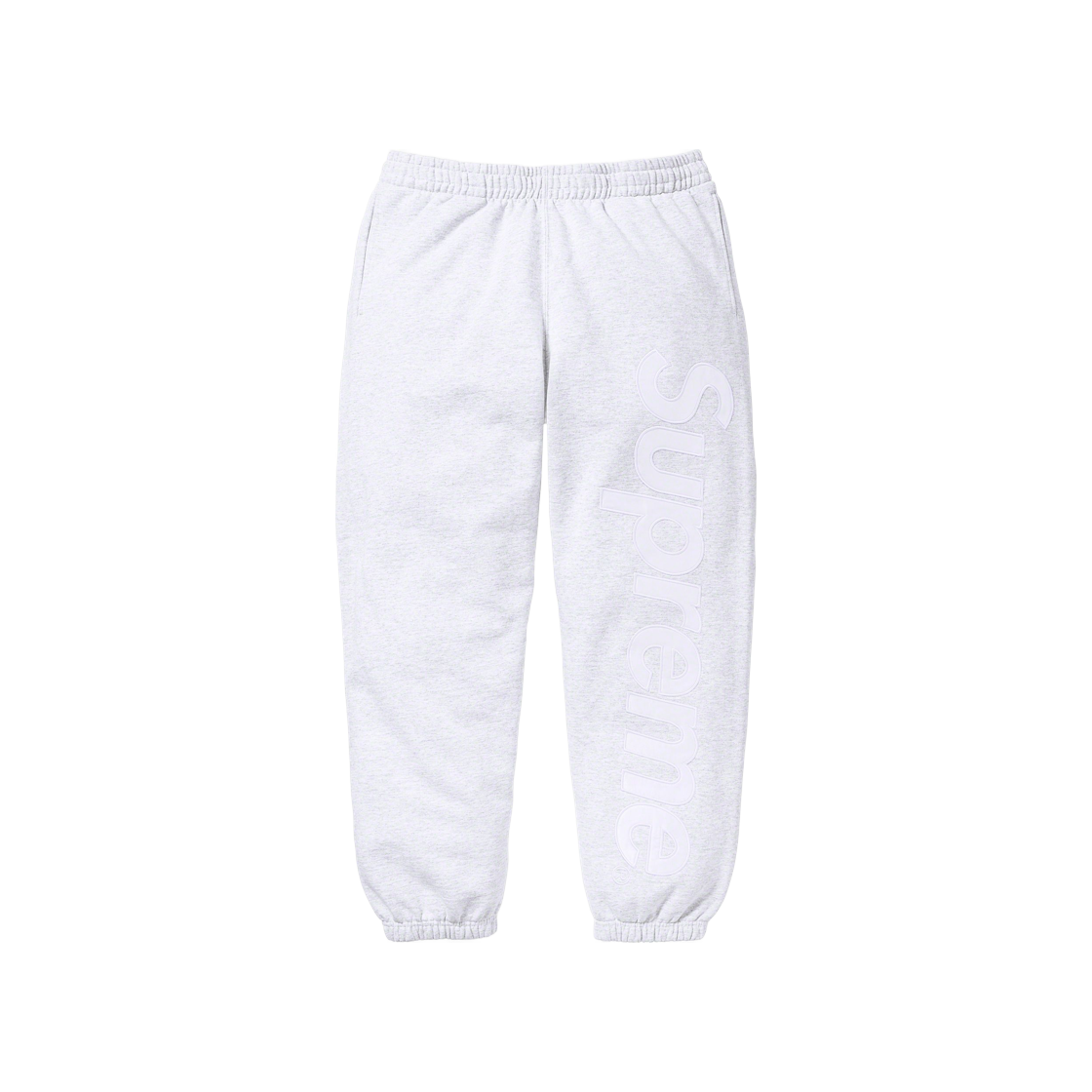 슈프림 사틴 아플리케 스웨트팬츠 애쉬 그레이 - 23FW | Supreme | KREAM