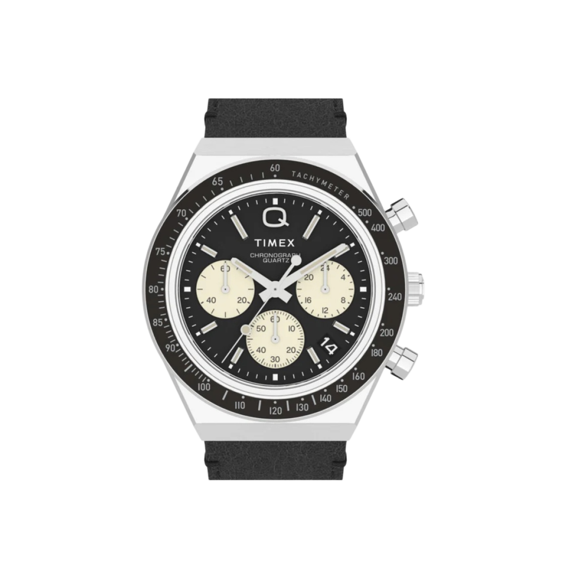 타이맥스 Q 크로노그래프 40mm 레더 스트랩 워치 블랙 스테인리스 스틸 | Timex | KREAM