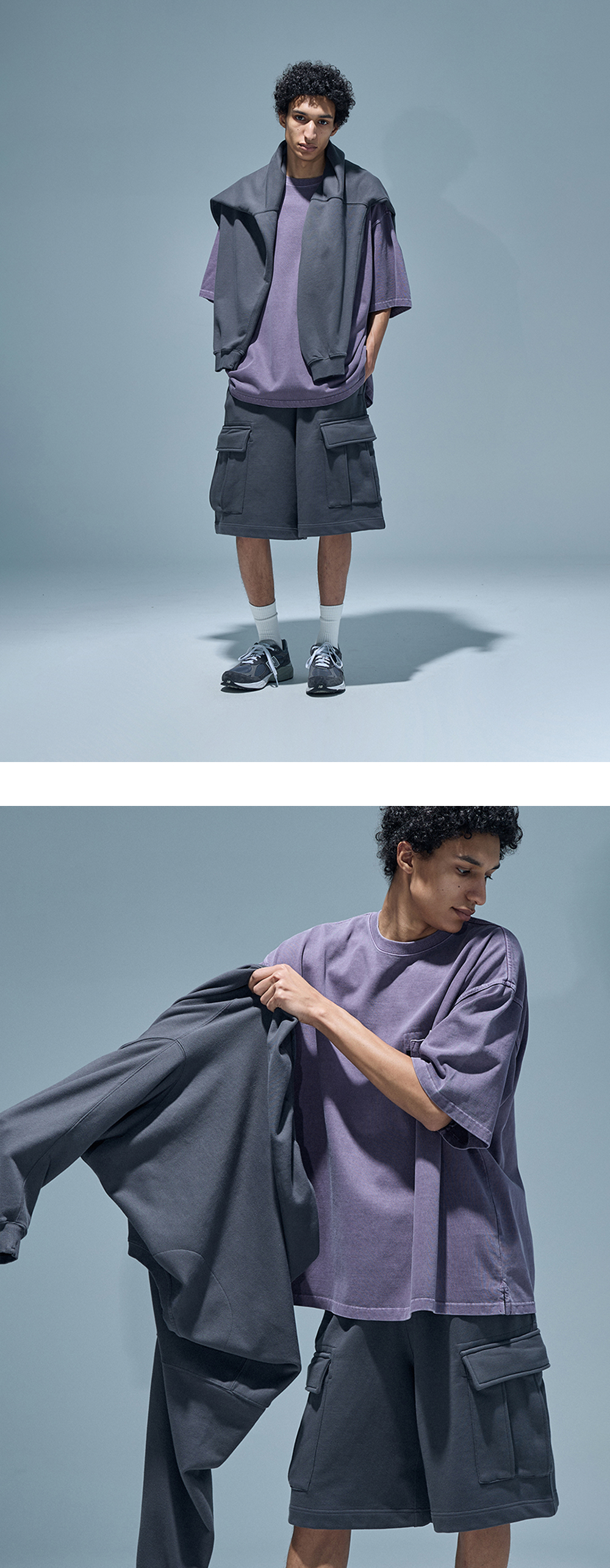 모이프 오버밀 스웻 쇼츠 차콜 | moif | KREAM