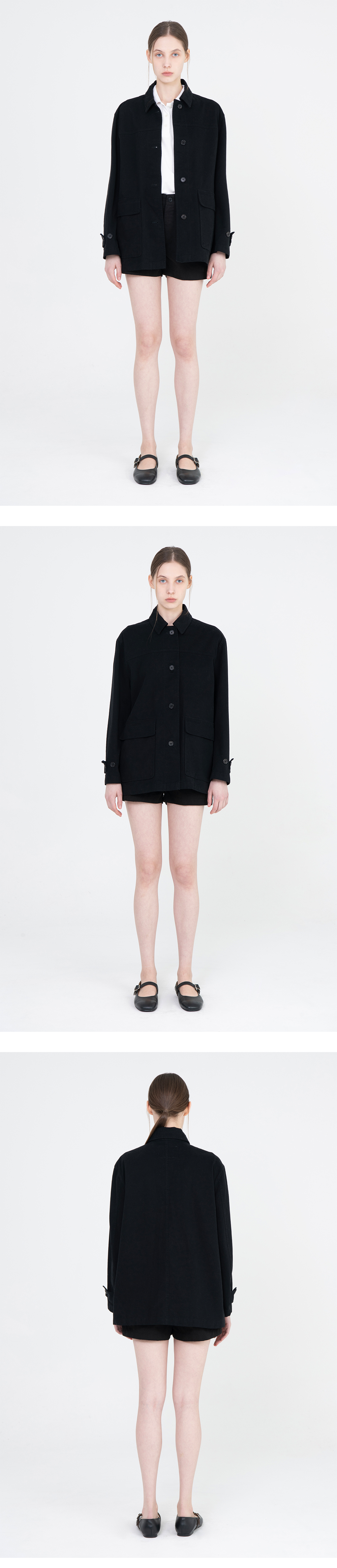 브라운야드 W 하프 자켓 블랙 | BROWNYARD | KREAM