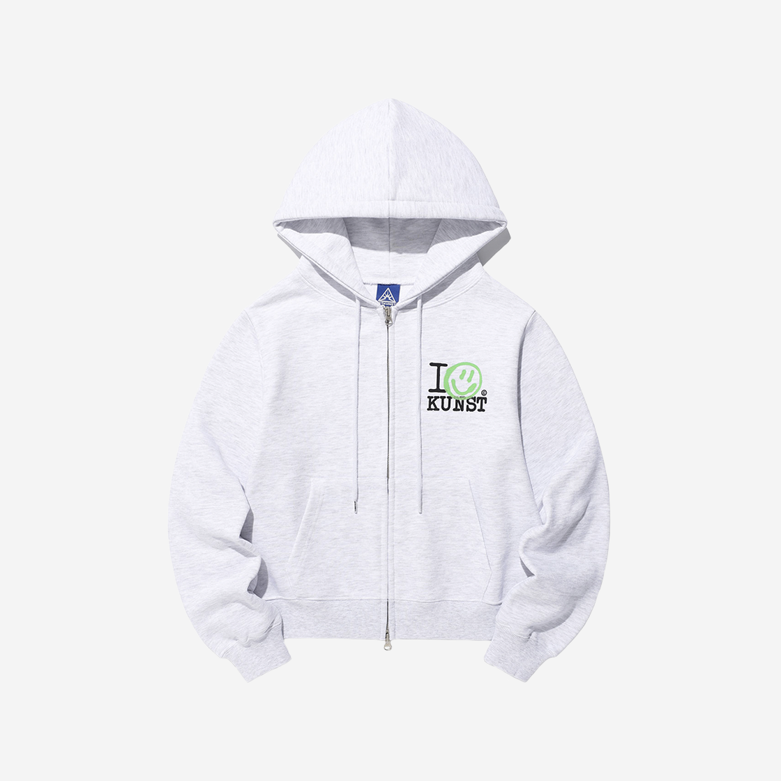 이스트쿤스트 아이 스마일리 쿤스트 크롭 후드 집업 라이트그레이 | ISTKUNST | KREAM