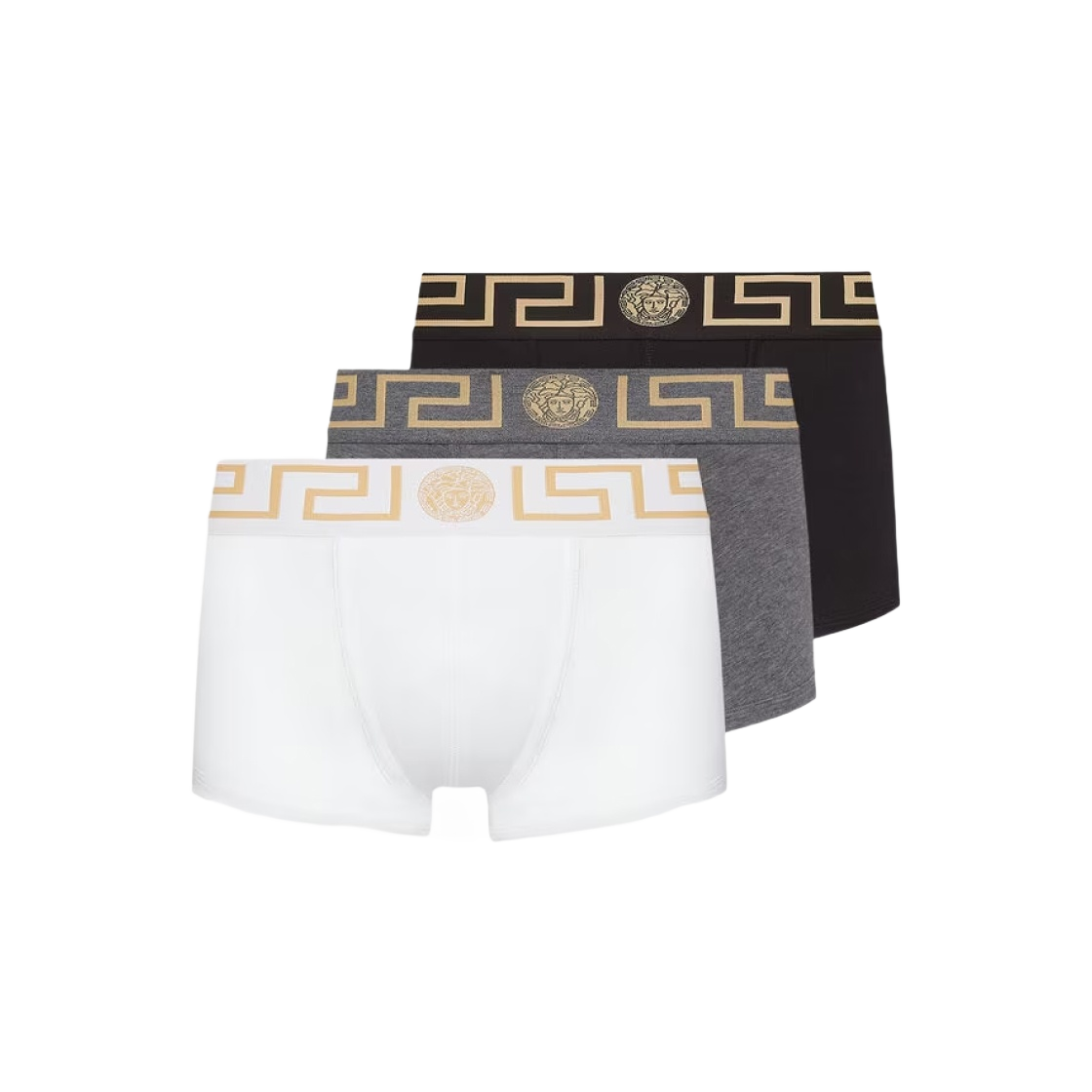 베르사체 그레카 보더 트렁크 화이트 블랙 그레이 (3개입) | Versace | KREAM