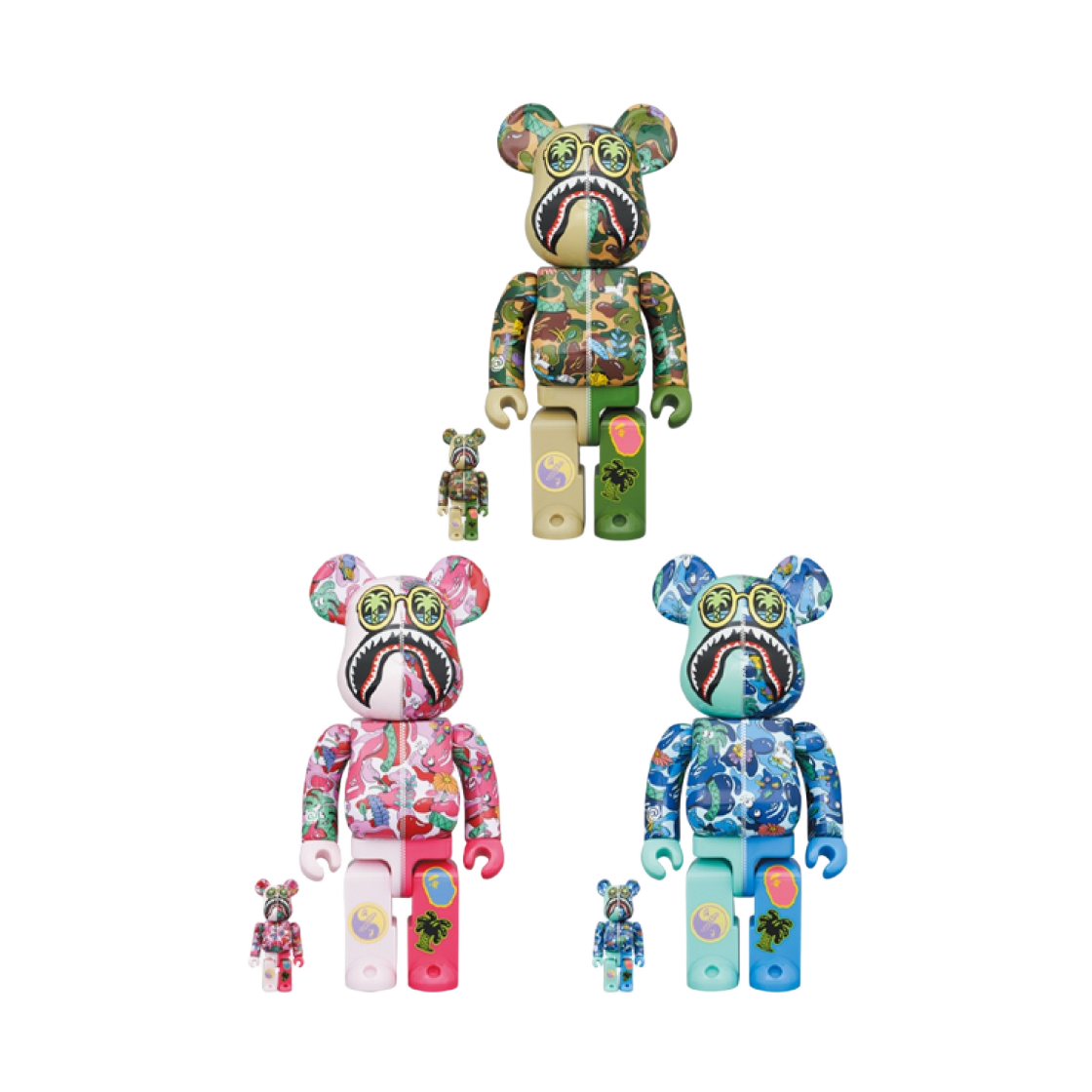 베어브릭 x 스티븐 해링턴 x 베이프 100％ & 400％ 3개 세트 | Bearbrick | KREAM
