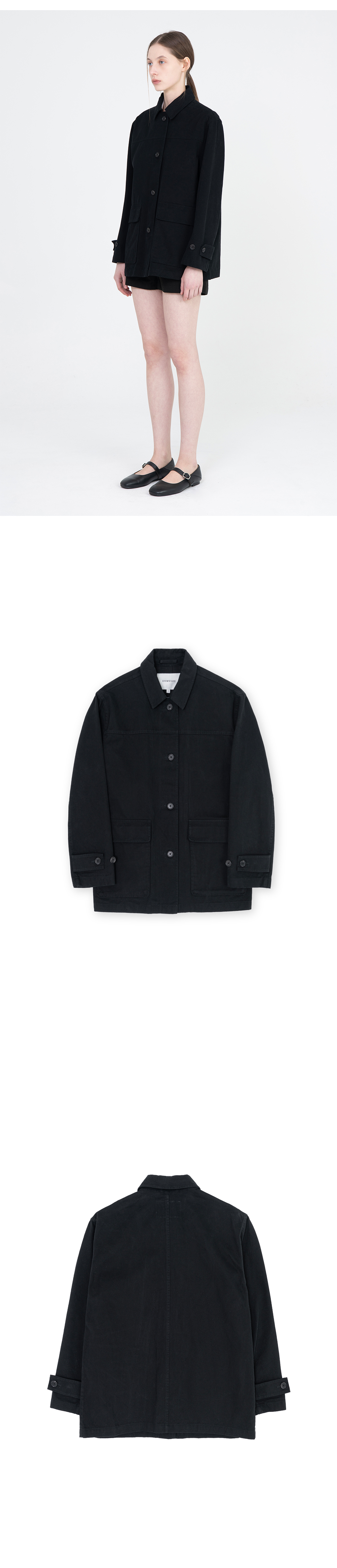 브라운야드 W 하프 자켓 블랙 | BROWNYARD | KREAM