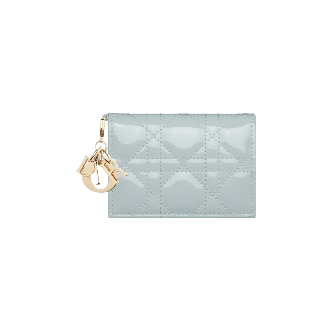 디올 레이디 플랩 카드 홀더 플래시드 블루 페이턴트 | Dior | KREAM