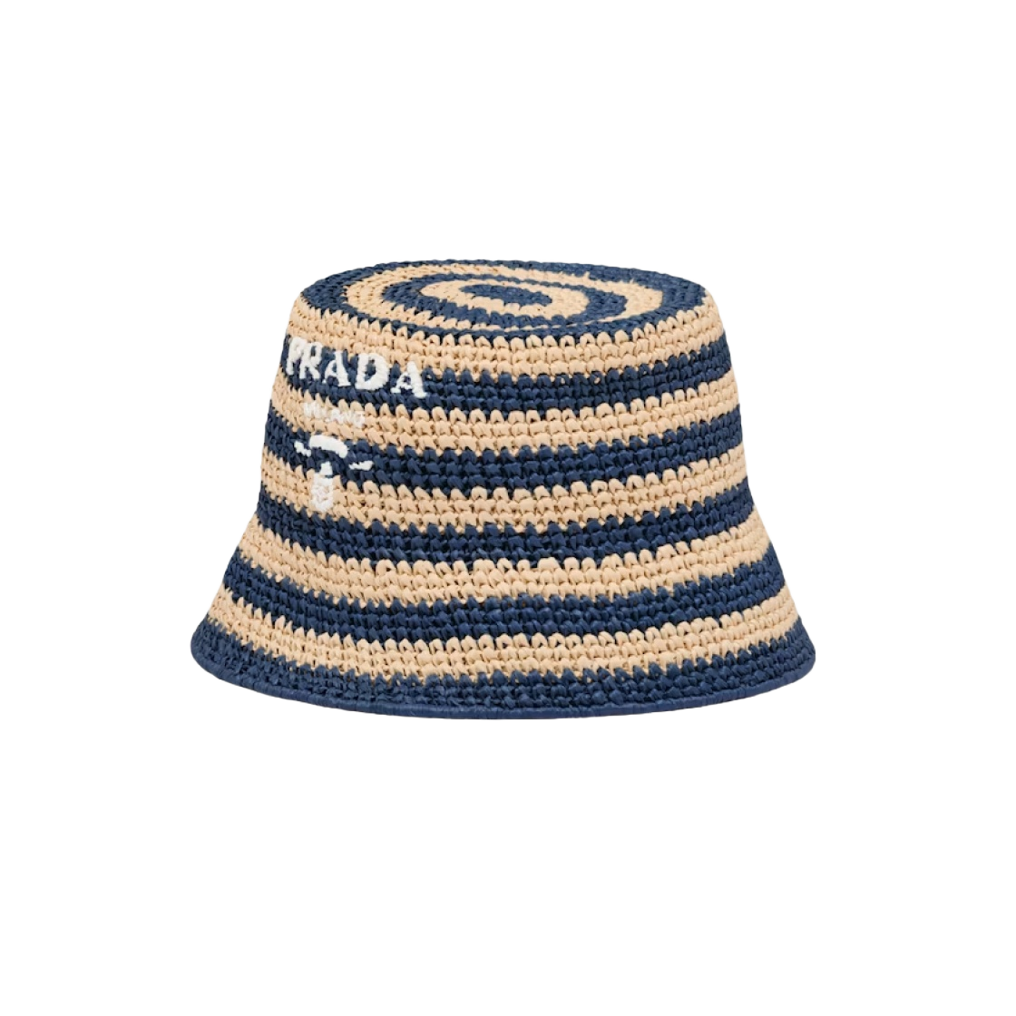 (W) 프라다 크로쉐 버킷햇 베이지 발틱 블루 | Prada | KREAM