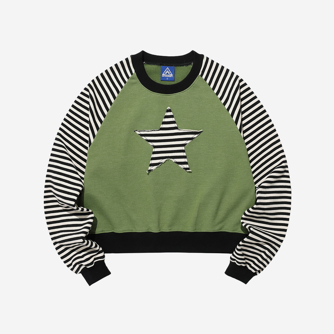 이스트쿤스트 스타 아플리케 래글런 스웻셔츠 그린 | ISTKUNST | KREAM