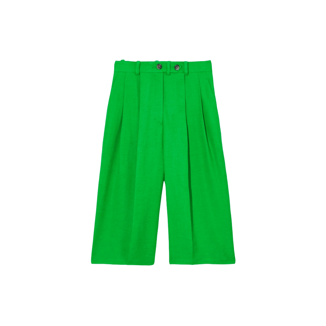 (W) 코스 테일러드 리넨 블렌드 버뮤다 쇼츠 브라이트 그린 | COS | KREAM