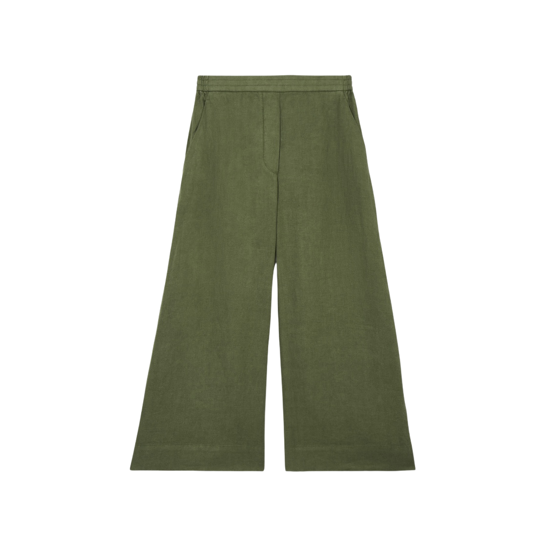 코스 하이웨이스트 리넨 큐롯 다크 그린 | COS | KREAM