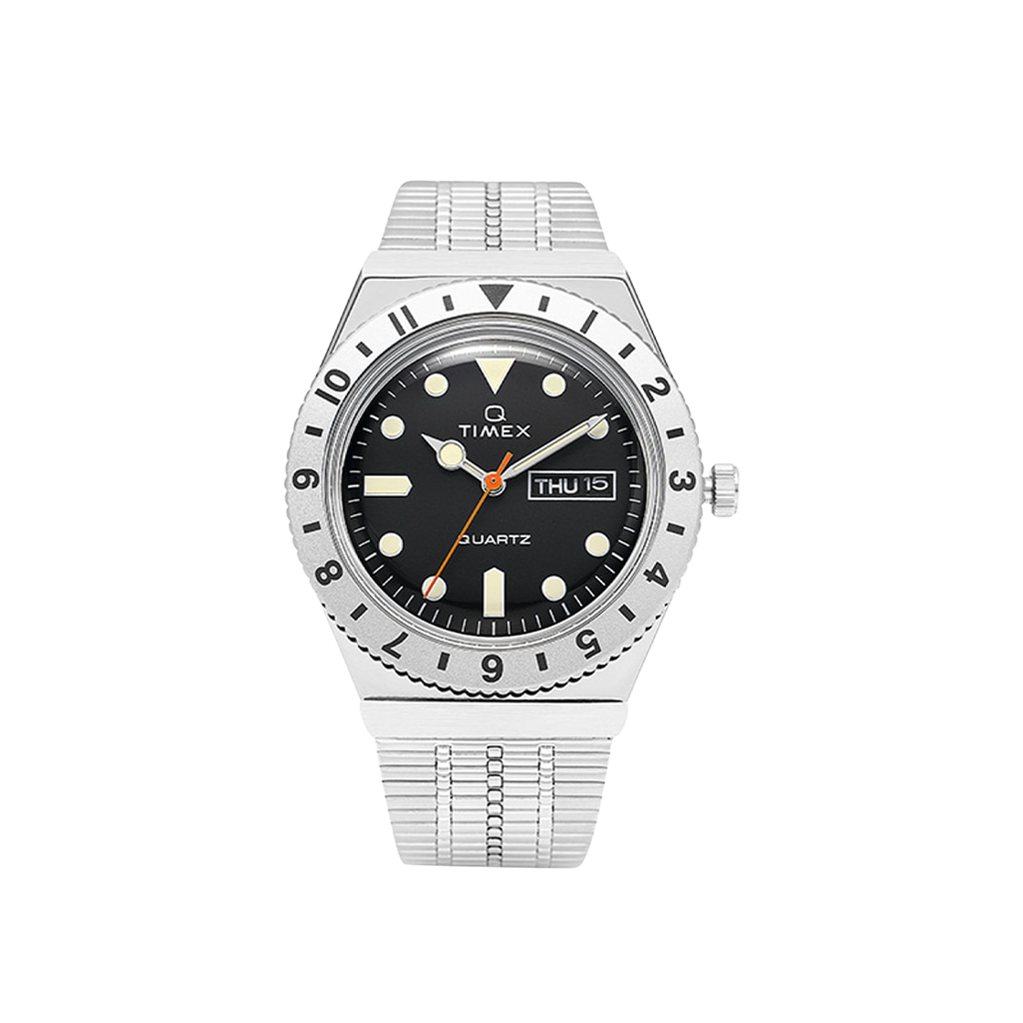 타이맥스 Q 빈티지 레트로 38mm 쿼츠 스테인리스 스틸 블랙 | Timex | KREAM