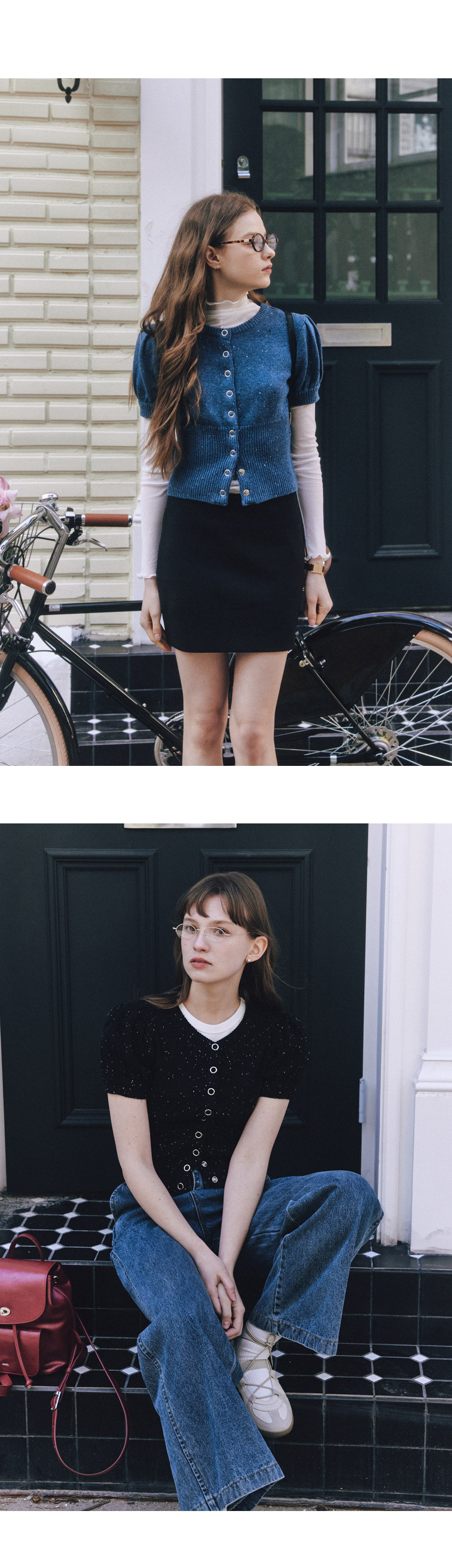 레터프롬문 코니 더스트 하프 가디건 화이트 | LETTER FROM MOON | KREAM