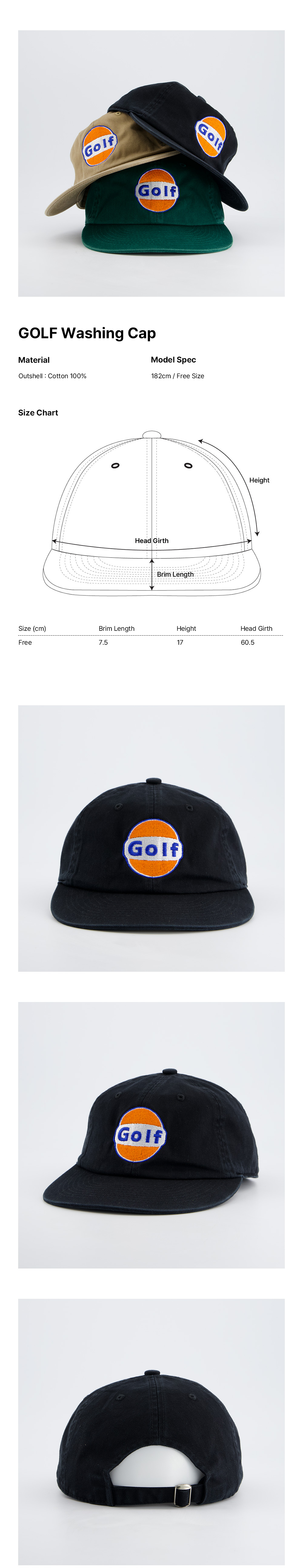 아노트 GOLF 워싱 캡 블랙 | ANNOT | KREAM