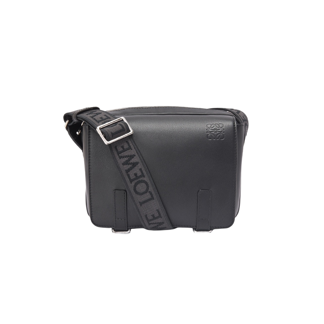 로에베 XS 밀리터리 메신저백 카프스킨 앤 자카드 블랙 | Loewe | KREAM