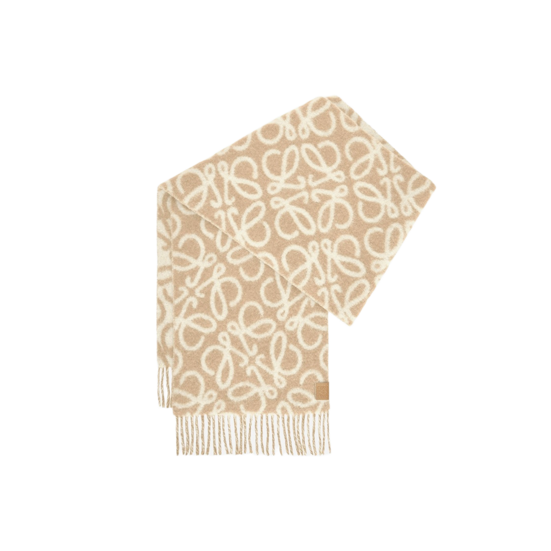 (W) 로에베 아나그램 스카프 인 알파카 앤 울 베이지 화이트 | Loewe | KREAM