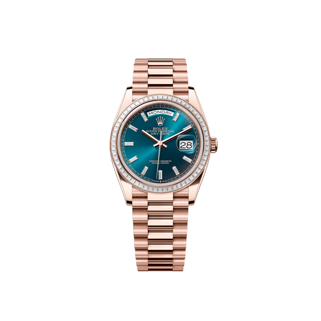 롤렉스 데이데이트 36mm 128395TBR 블루 그린 다이아 셋팅 프레지던트 | Rolex | KREAM