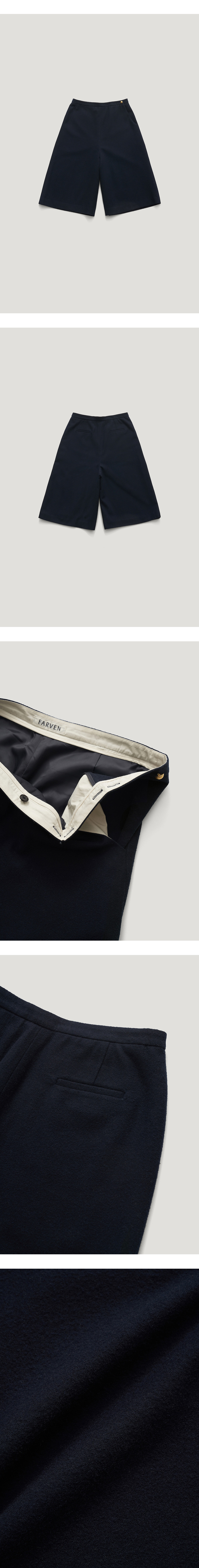 파르벵 코티지 울 버뮤다 팬츠 네이비 | Farven | KREAM