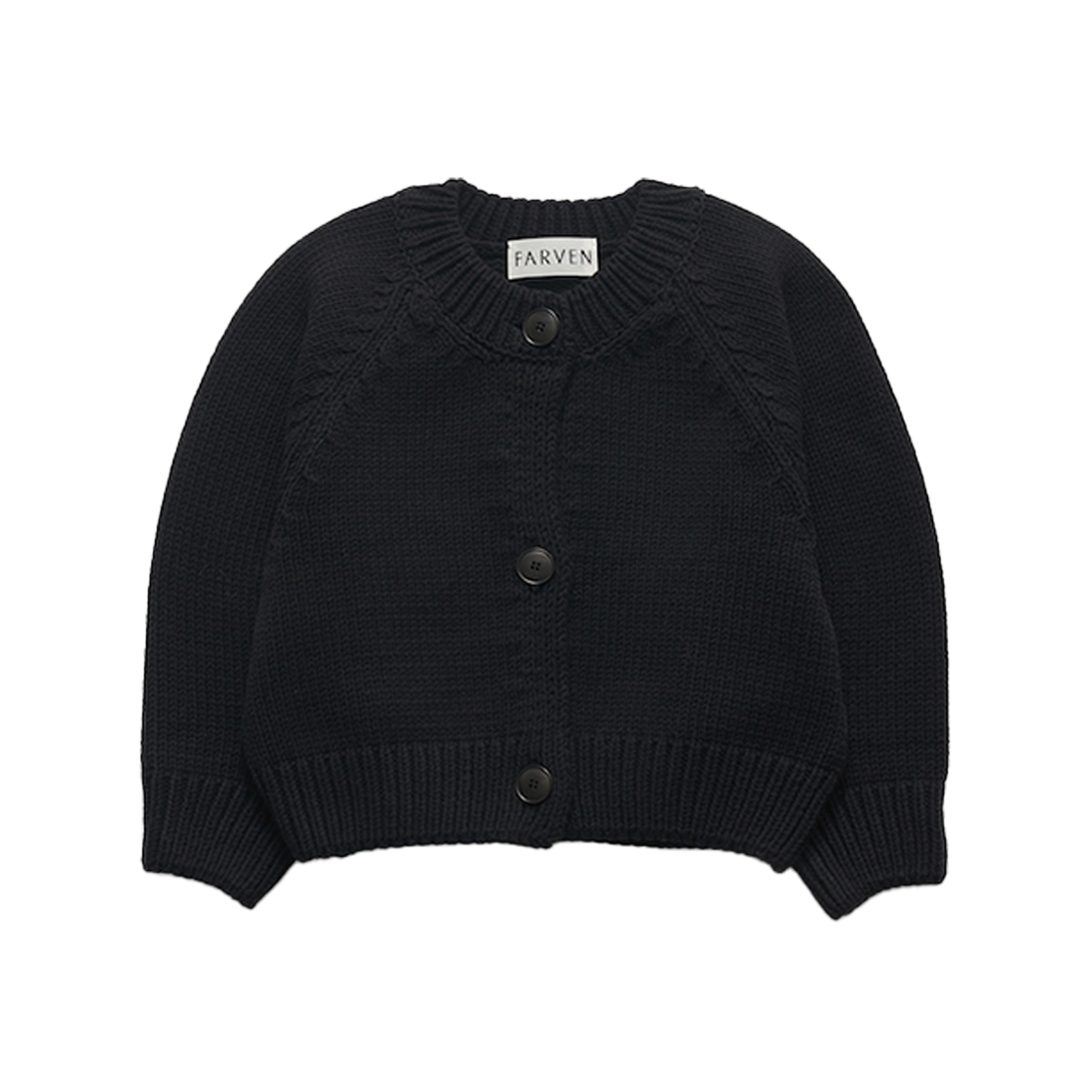 파르벵 코튼 크롭 가디건 블랙 | Farven | KREAM