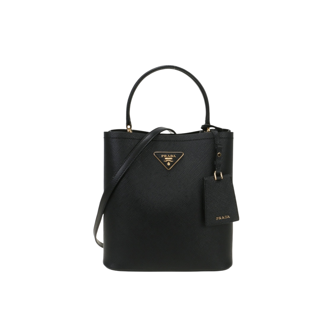 프라다 사피아노 레더 미디움 파니에백 블랙 | Prada | KREAM