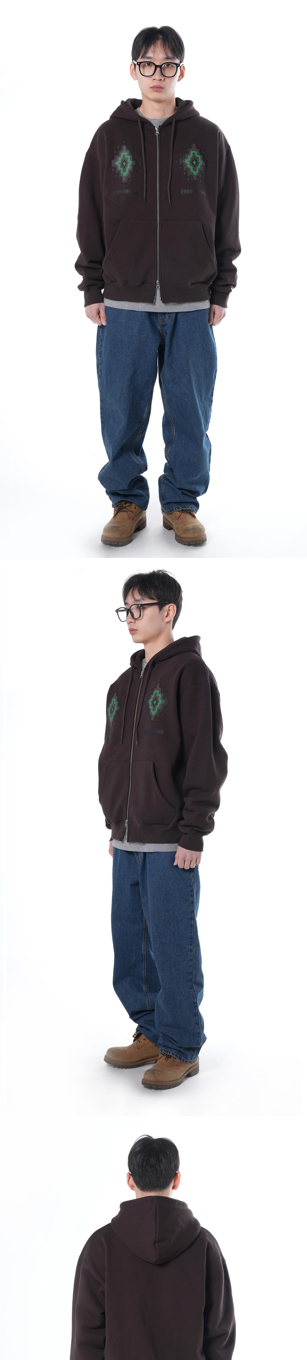 퍼츠 치마요 후드 집업 딥 브라운 | POTS | KREAM