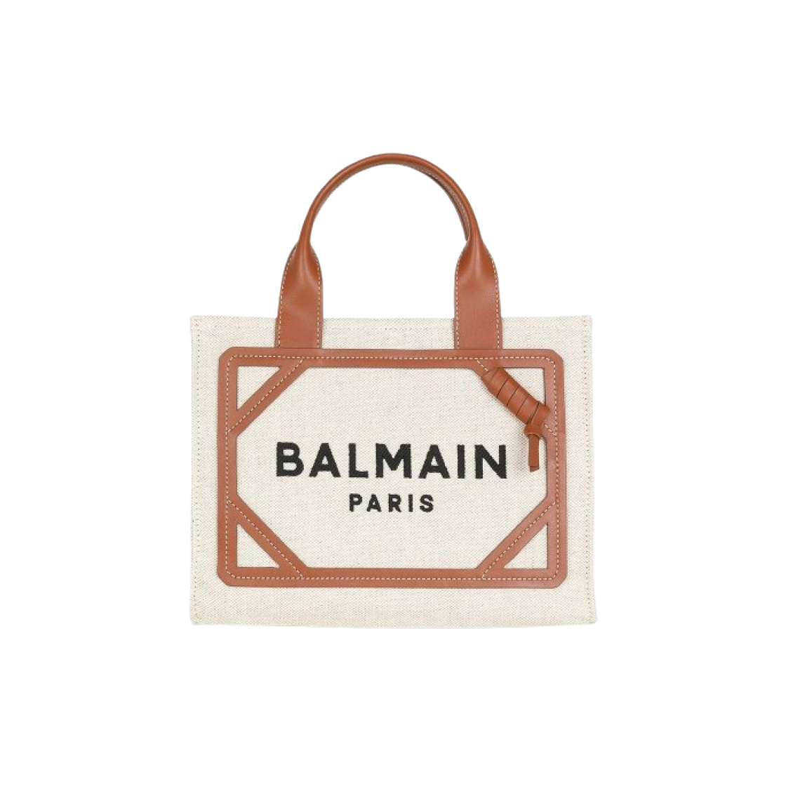 발망 레더 인서트 B-아미 스몰 캔버스 쇼핑백 브라운 | Balmain | KREAM